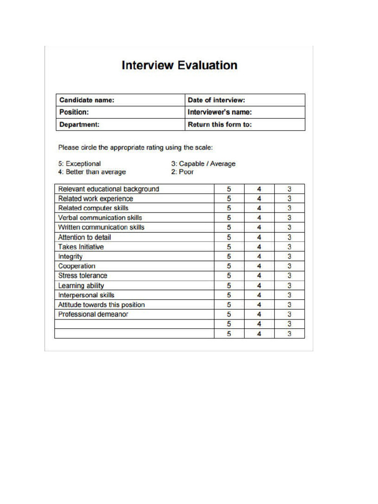 Interview Form | PDF