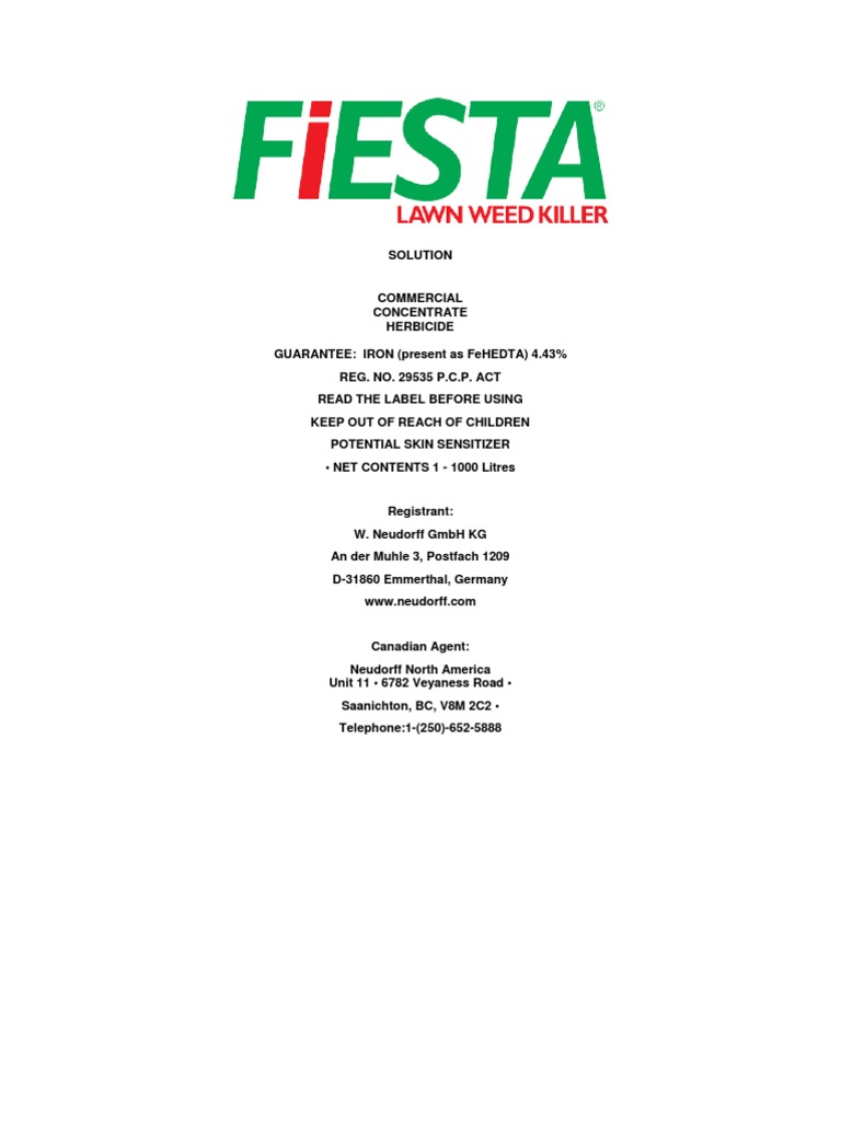 Fiesta Label 01 | PDF | Weed | Water