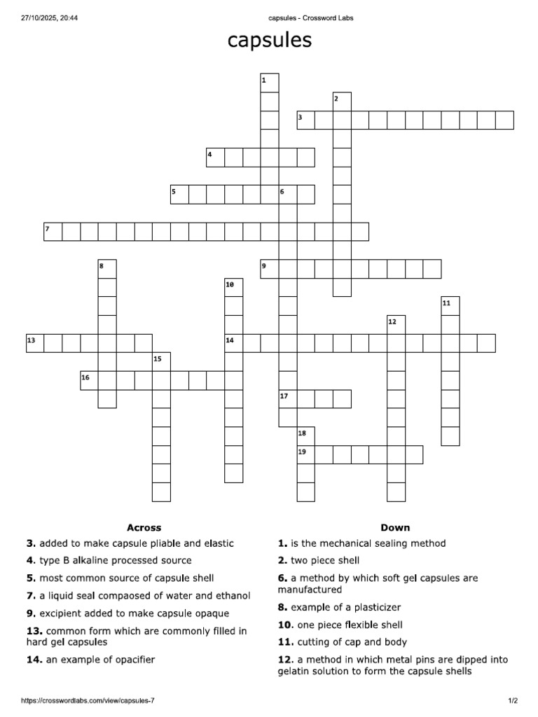 Crosswords Capsule 1 | PDF