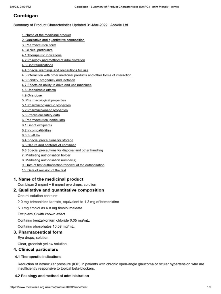 Combigan - Summary of Product Characteristics (SmPC) - Print Friendly ...