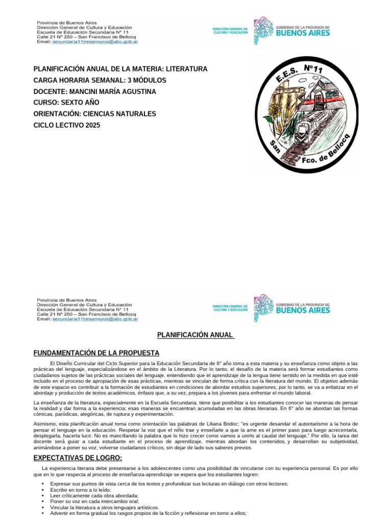 PLANIFICACIÓN 6to | PDF | Enseñando | Cognición