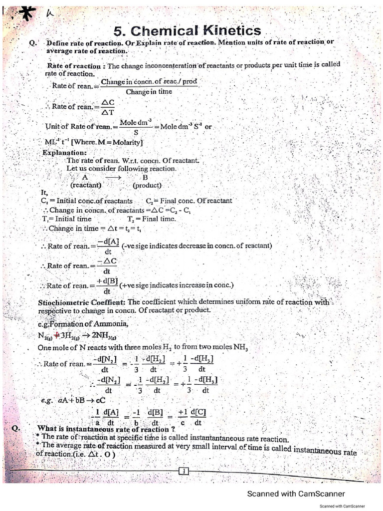 Chemical Kinetics | PDF