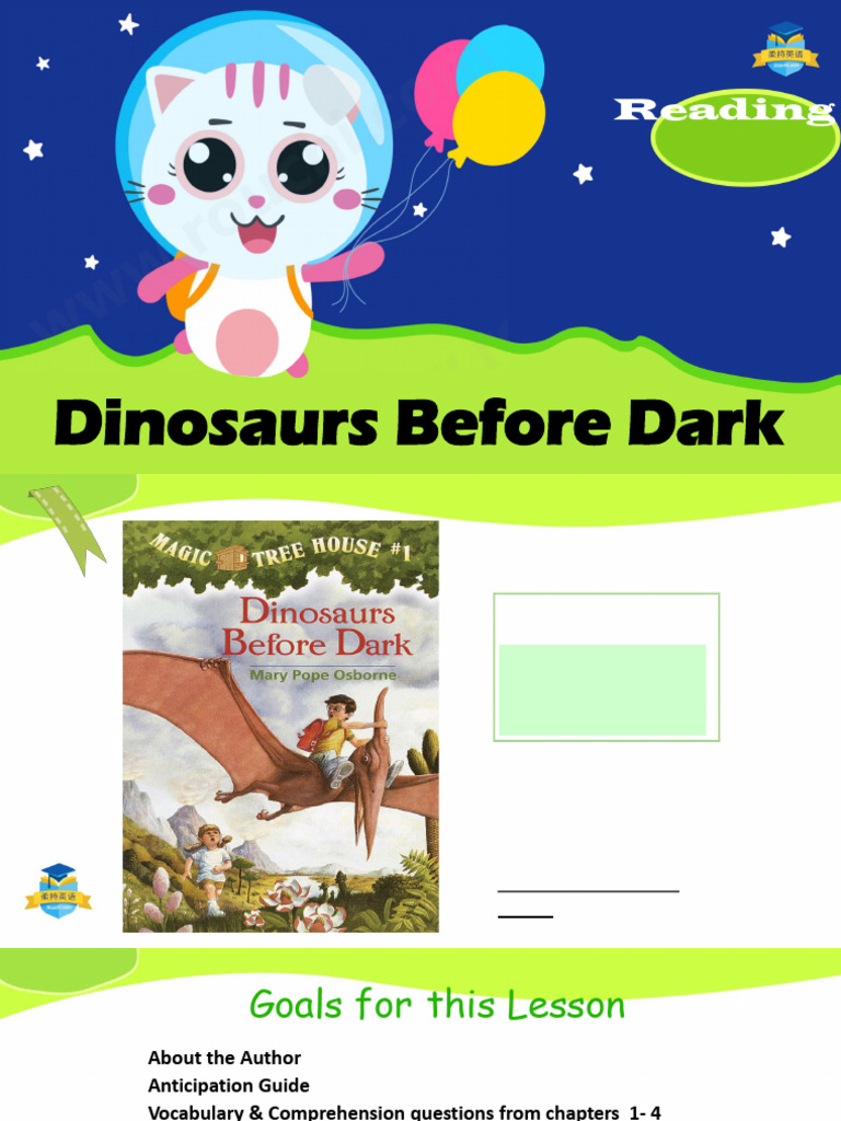 Dinosaurs Before Dark: Lesson Plan Overview | PDF | Magic Tree House ...