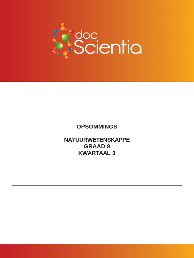 Gr. 8 Natuurwetenskappe Opsomming Kwartaal3 | PDF