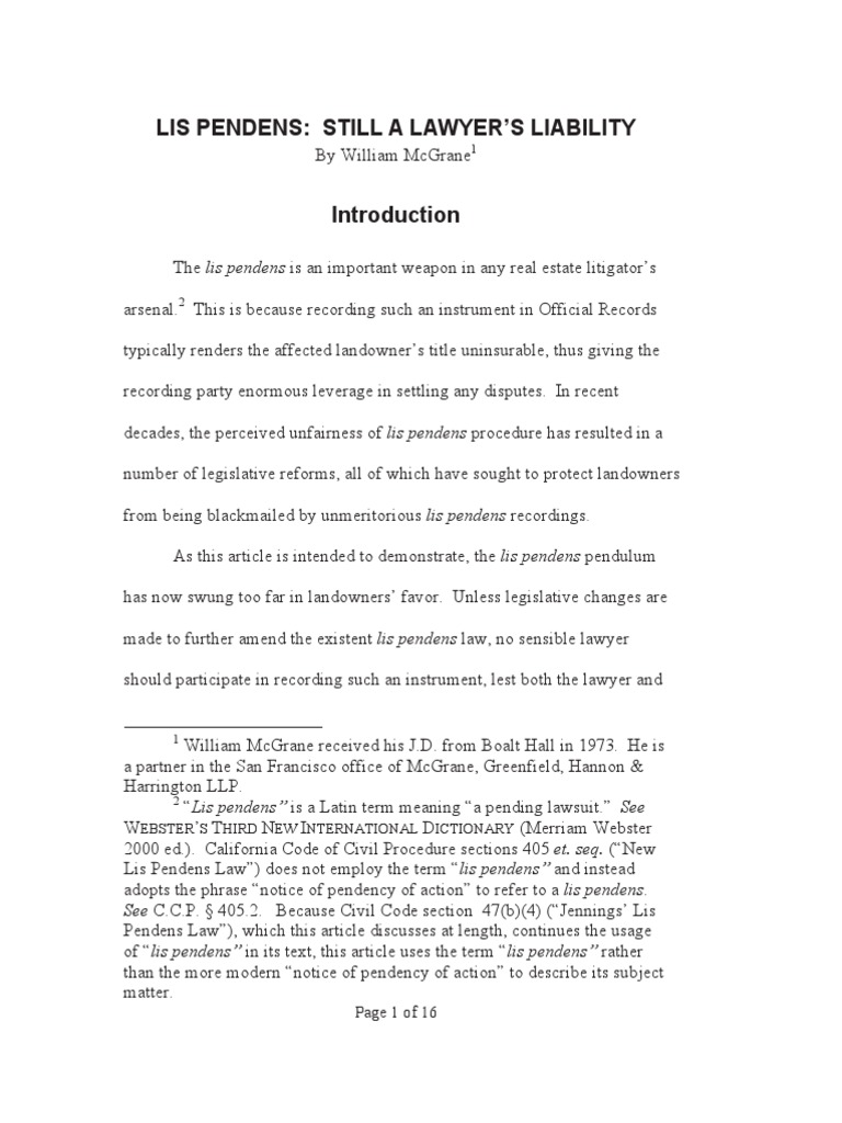 Lis Pendedn Law Liability | PDF | Defamation | Damages