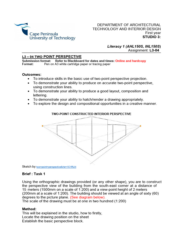 L3 - 04 Two Point Perspective | PDF | Drawing | Perspective (Graphical)