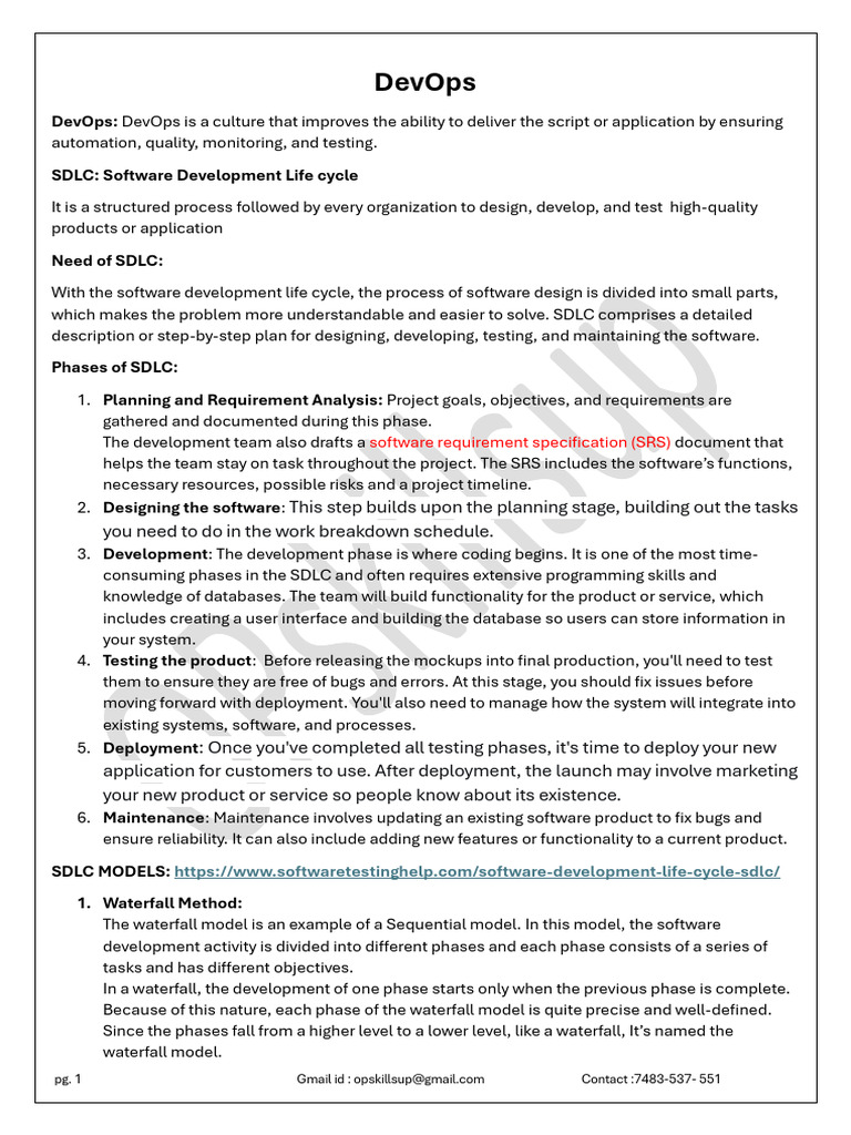 DevOps&Git | PDF | Version Control | Software Development Process