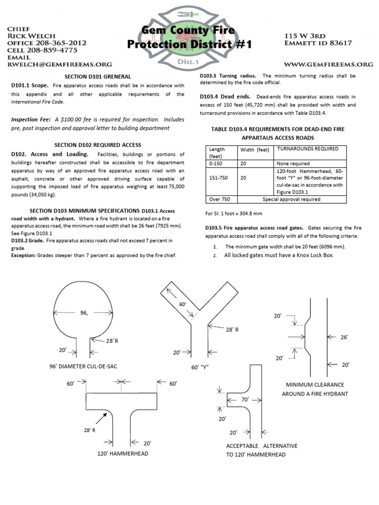 Gem County Fire Driveway Specifications 2021 | PDF | Road