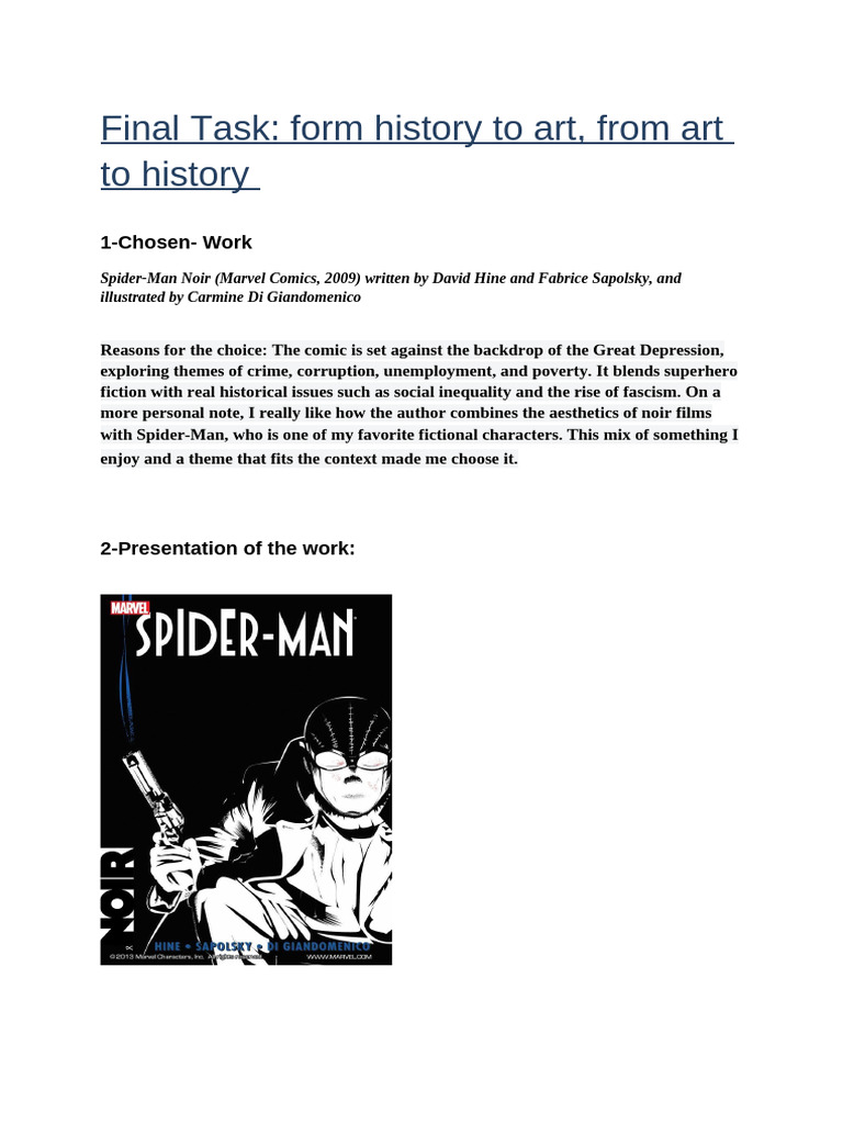 Final Task | PDF | Spider Man | Film Noir