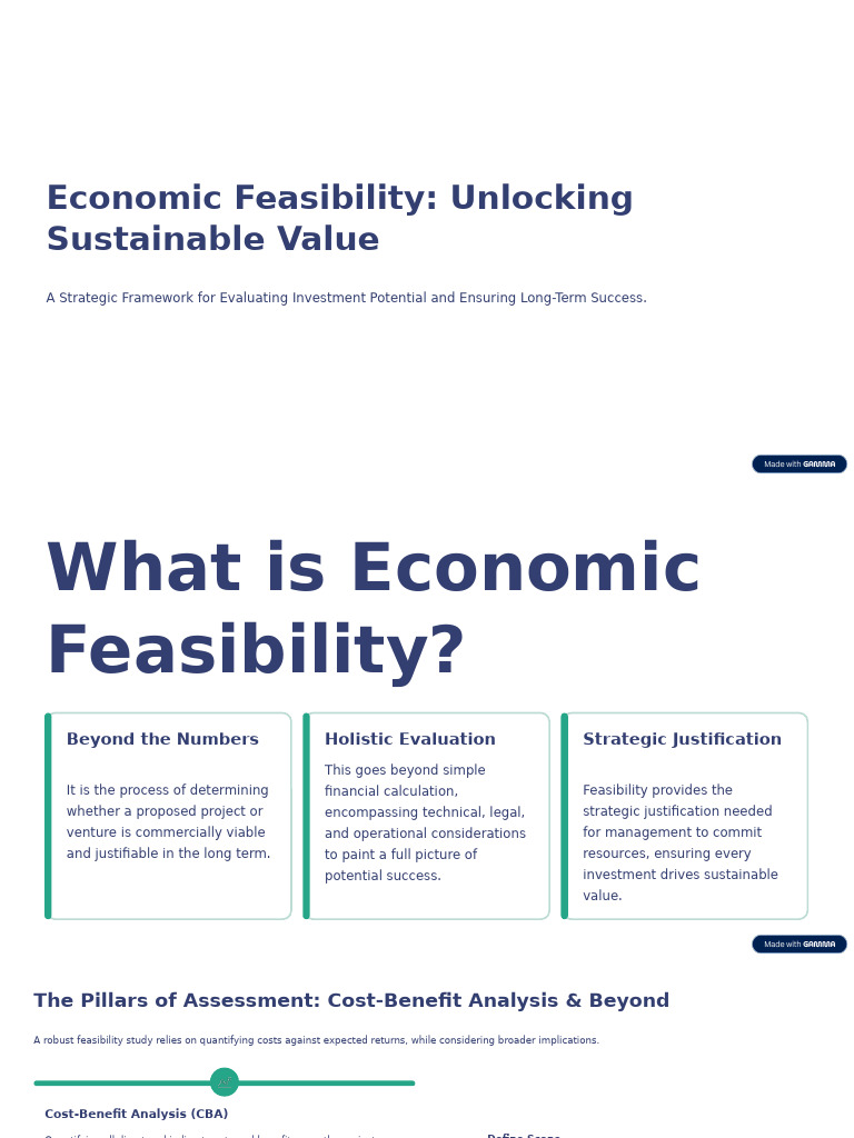 Economic Feasibility Unlocking Sustainable Value | PDF | Cost–Benefit ...