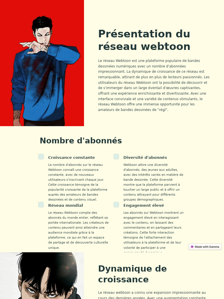 Presentation Du Reseau Webtoon 2 | PDF | Réseautage social