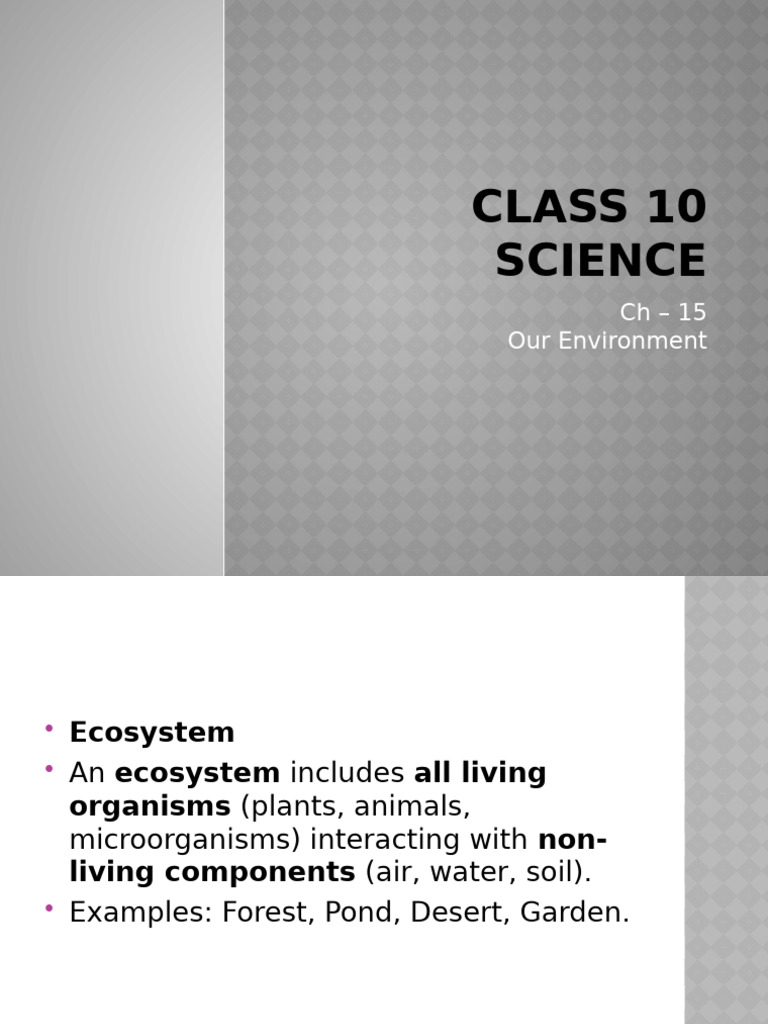 CLASS 10 SCIENCE CHAPTER 15 | PDF