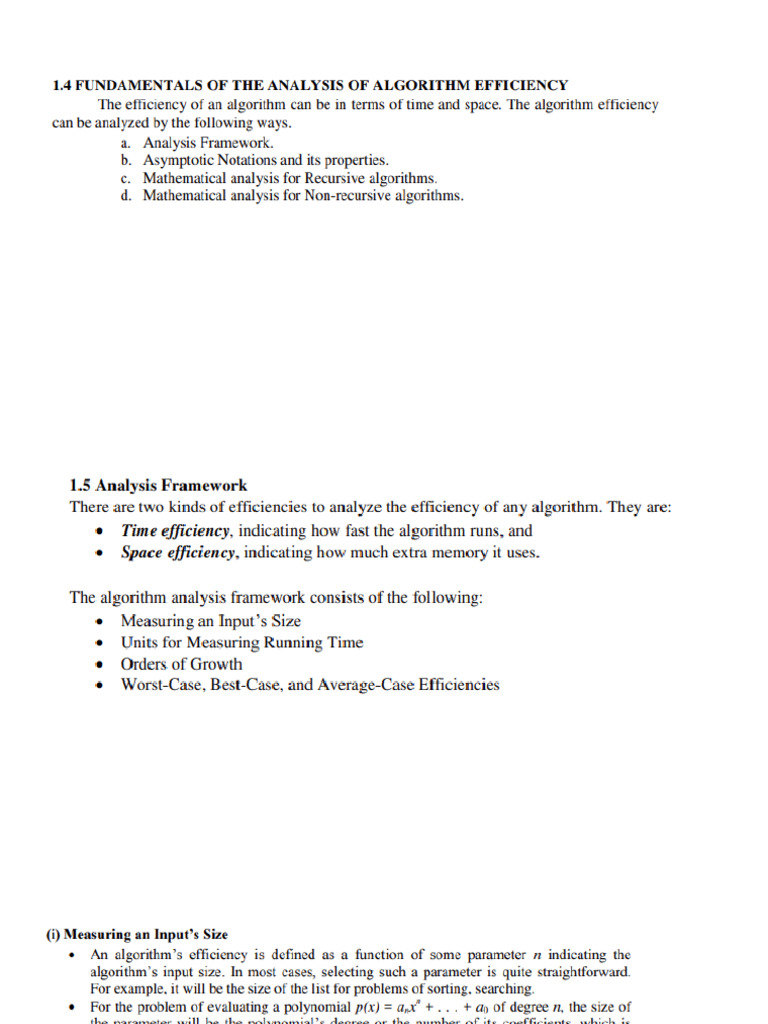Fundamentals of the Analysis of Algorithm Efficiency | PDF