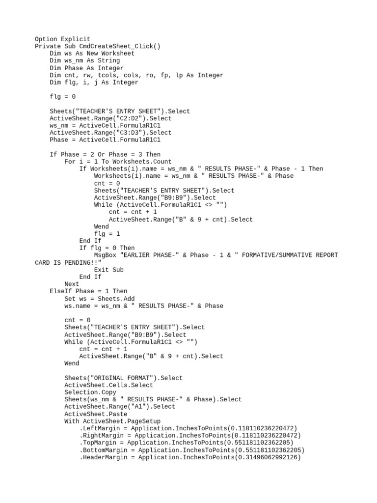 V VBA CODE | PDF | Computer Programming