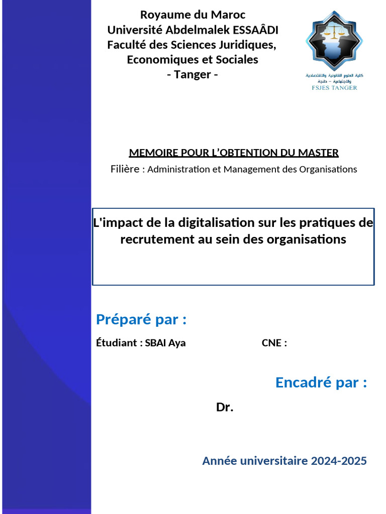 Impact de la digitalisation sur le recrutement | PDF