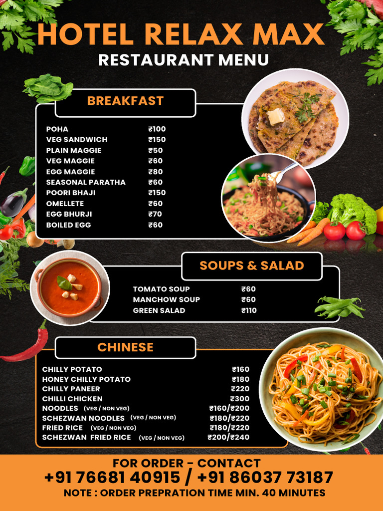 Hotel Relax Max - Menu (210 X 297 MM) | PDF | Indian Cuisine | South ...