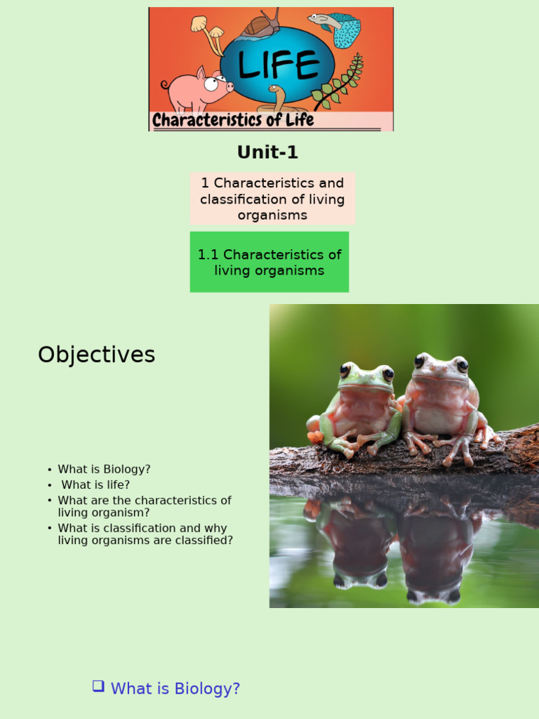 1.1 Characteristics of Living Organisms | PDF | Biology | Plants