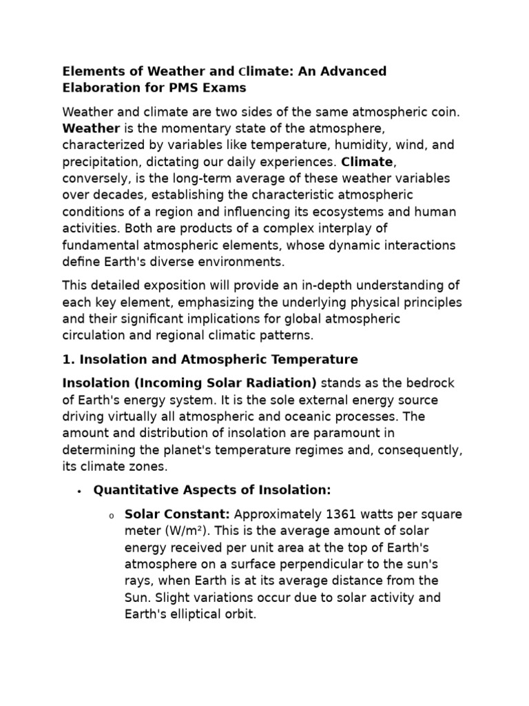 Understanding Weather and Climate Elements | PDF | Precipitation | Wound