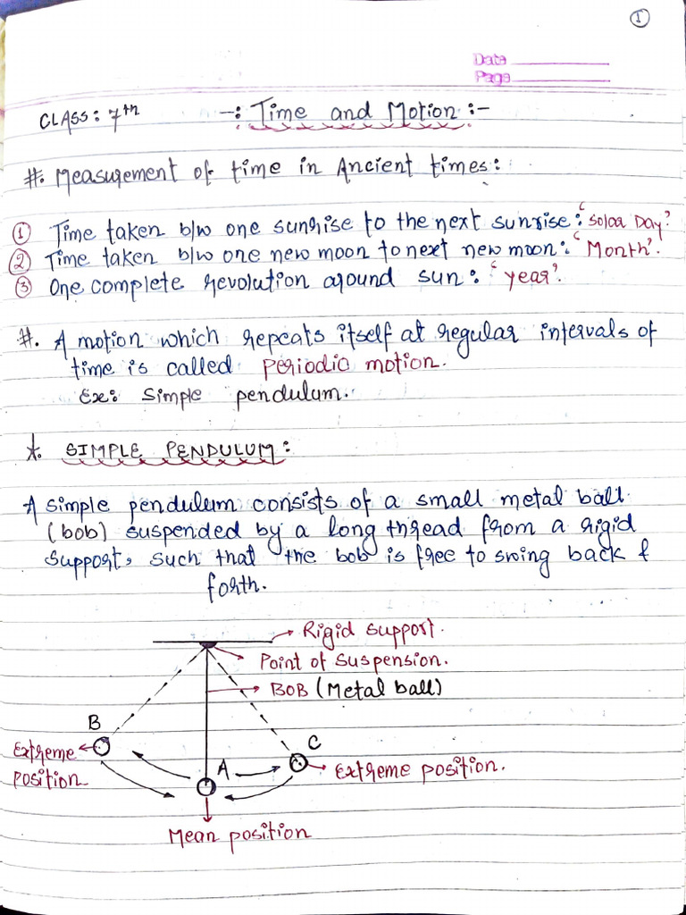 (Class-7) Time and Motion | PDF