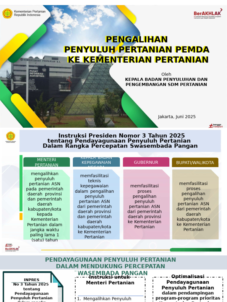 Pengalihan Penyuluh Pertanian Pemda Ke Kementerian Pertanian - 09062025 ...