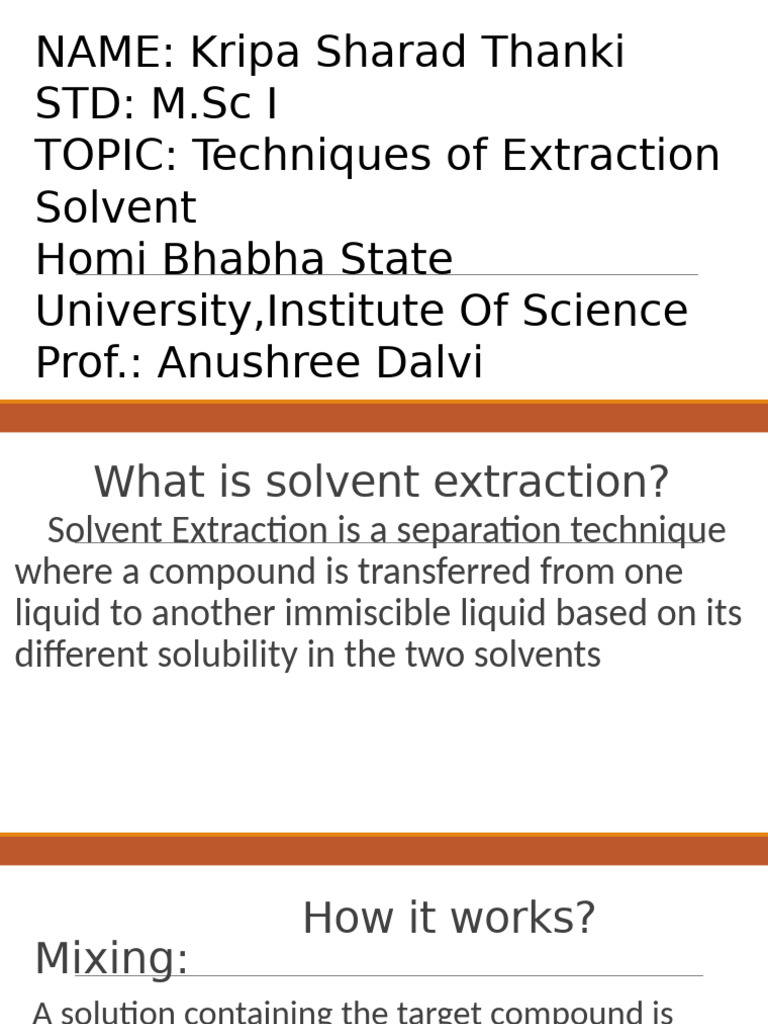 Techniques of Extraction Solvent | PDF