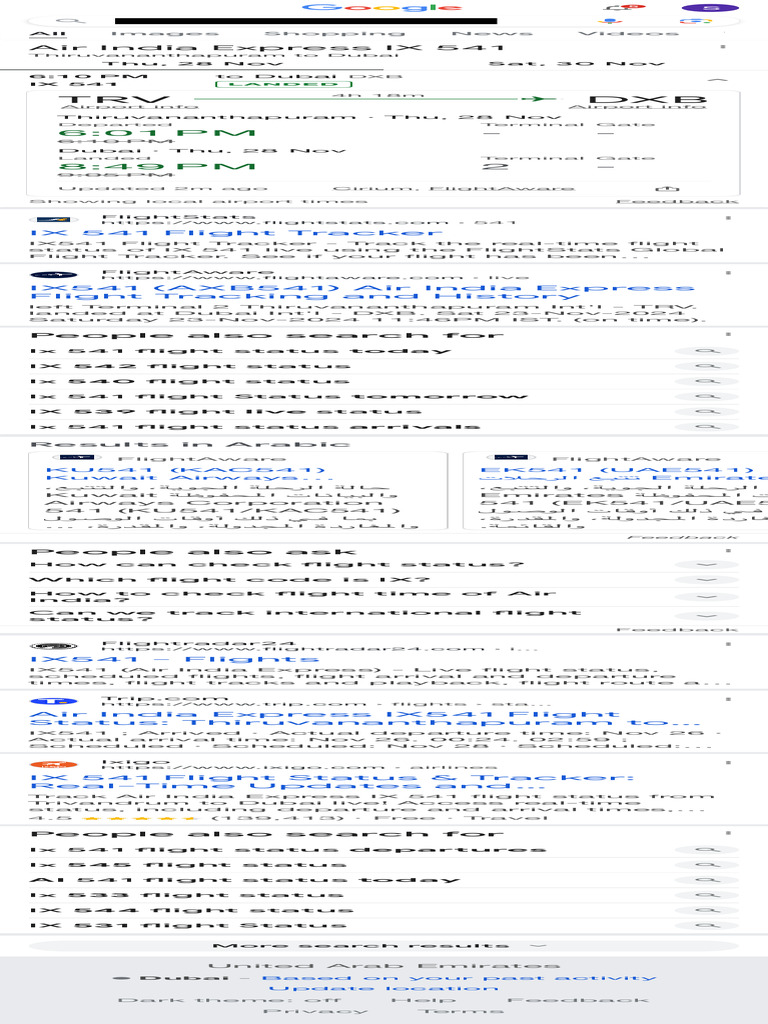 IX 541 Flight Status Update | PDF | Transport | Airlines