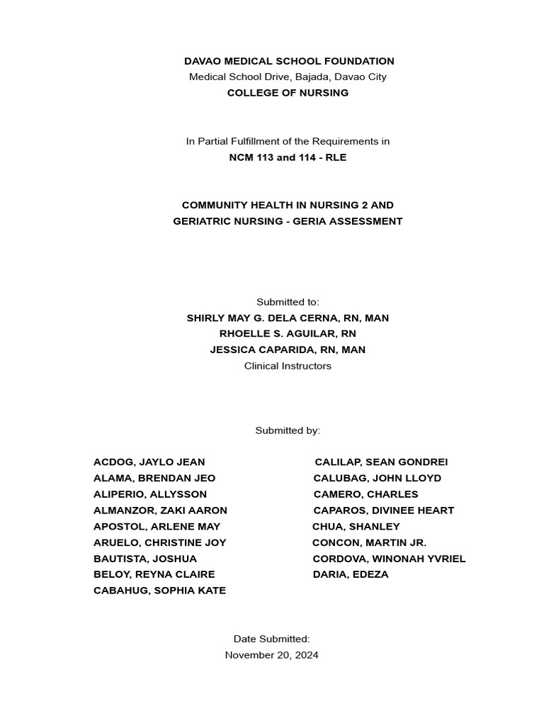 Geria Assessment-GR0UP 1 | PDF | Blood Pressure | Respiratory System