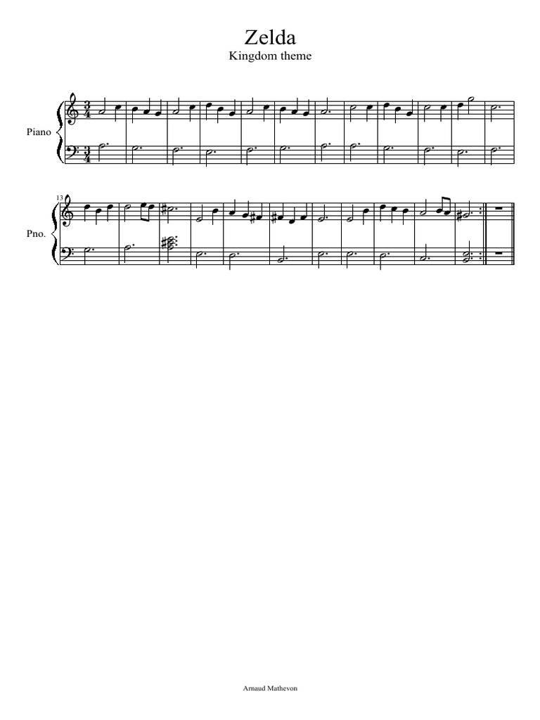 Zelda Piano Sheet Music Guide | PDF