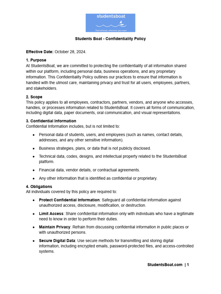 Confidentiality Policy Agreement | PDF | Information Security | Information