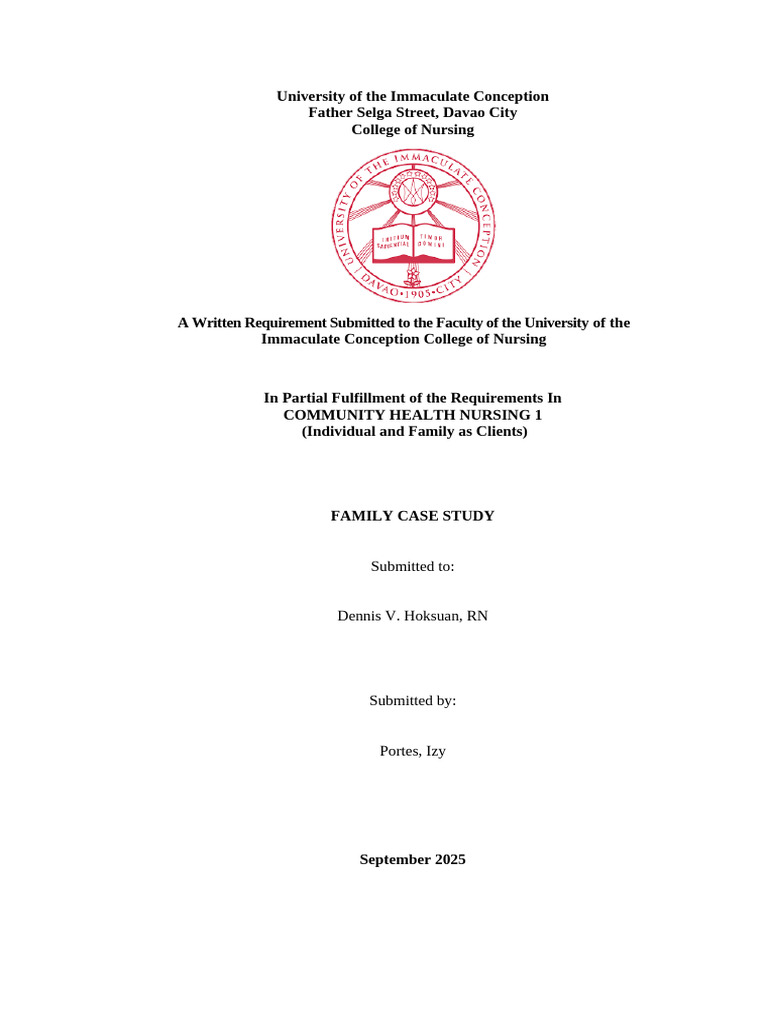 Family Case Study in Community Health Nursing | PDF | Malnutrition ...