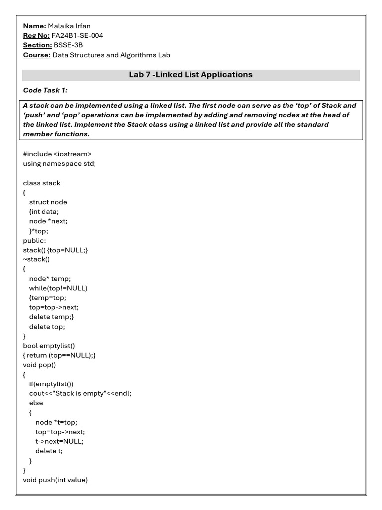 dsa lab7 | PDF | Queue (Abstract Data Type) | Software Engineering
