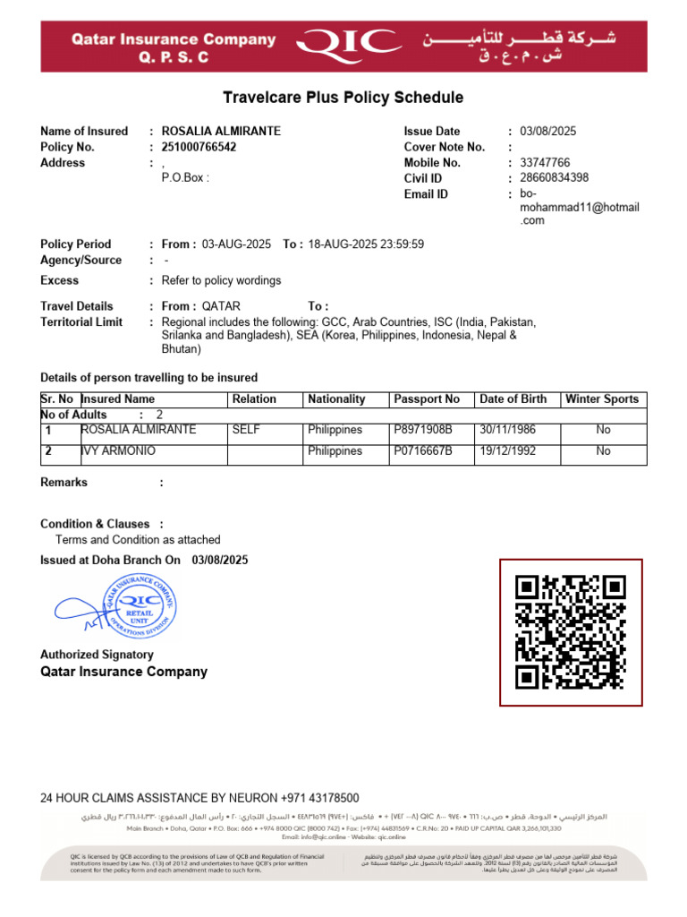 Qic SCH 004 | PDF | Insurance | Liability Insurance