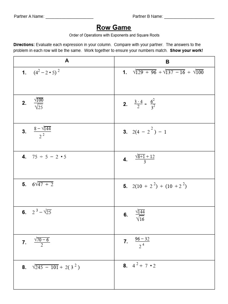 Order of Operations with Exponents Game | PDF | Chess Theory | Chess