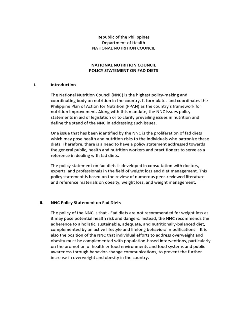 Final Fad Diets GB Attachment | PDF | Dieting | Obesity