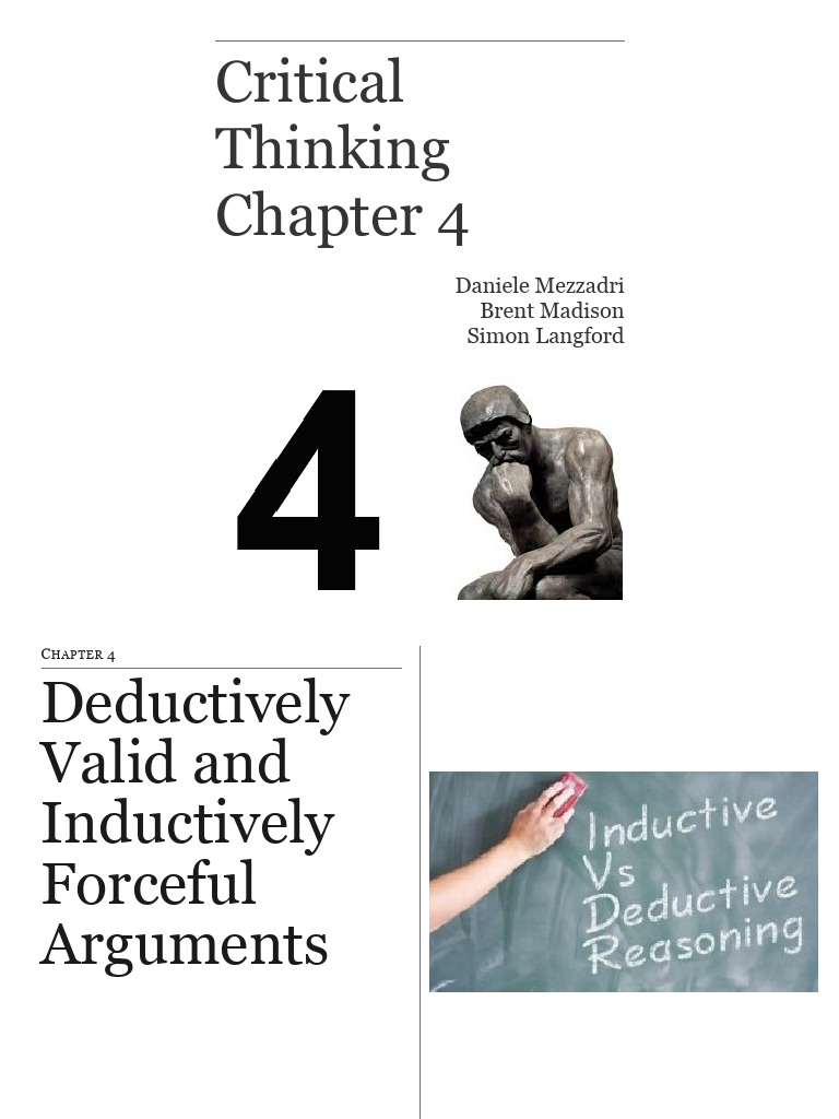 Critical Thinking Chapter 4 | PDF | Argument | Deductive Reasoning