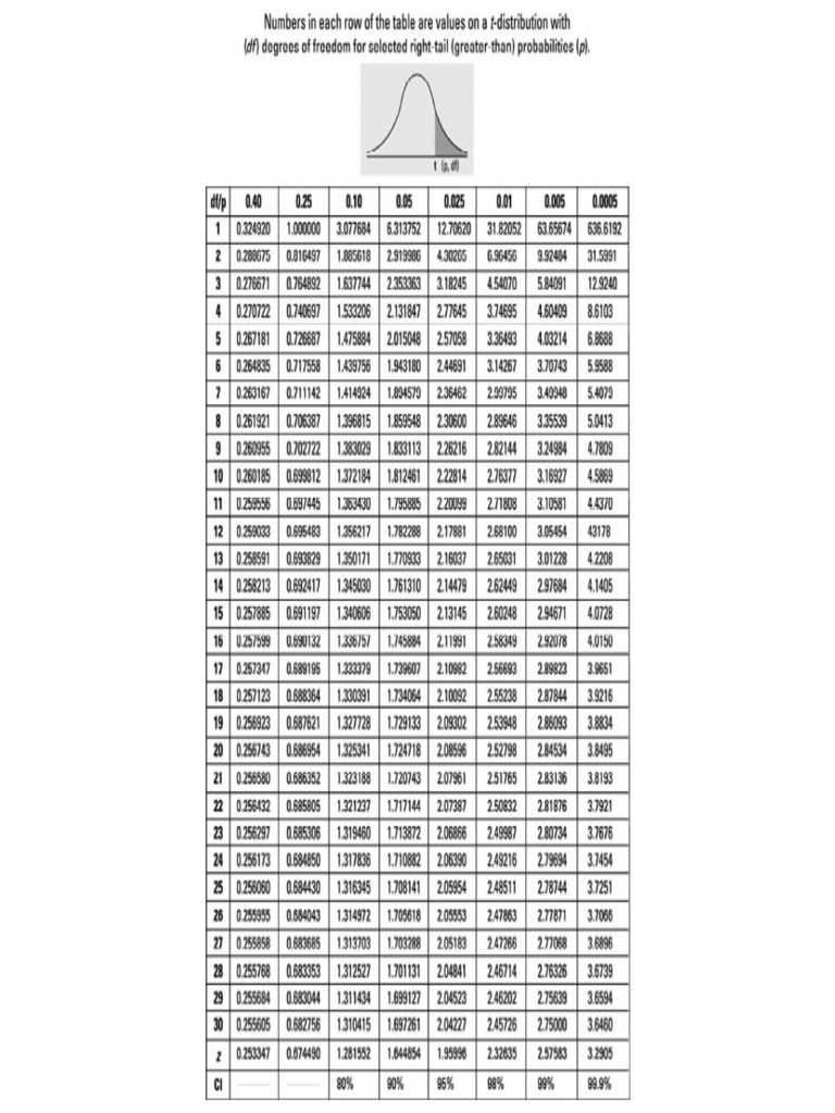 Distribution T Table | PDF