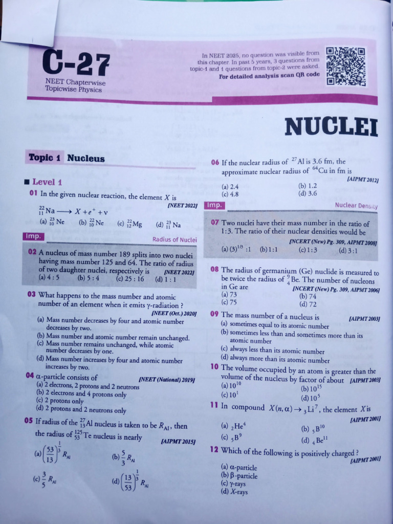 NEET 2025 Physics Nuclei Analysis | PDF | Atomic Nucleus | Nuclear Fusion