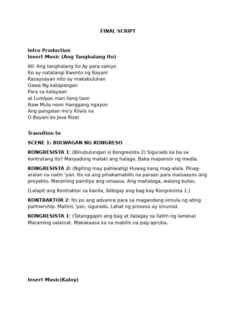 Final-Script For Rizal | PDF