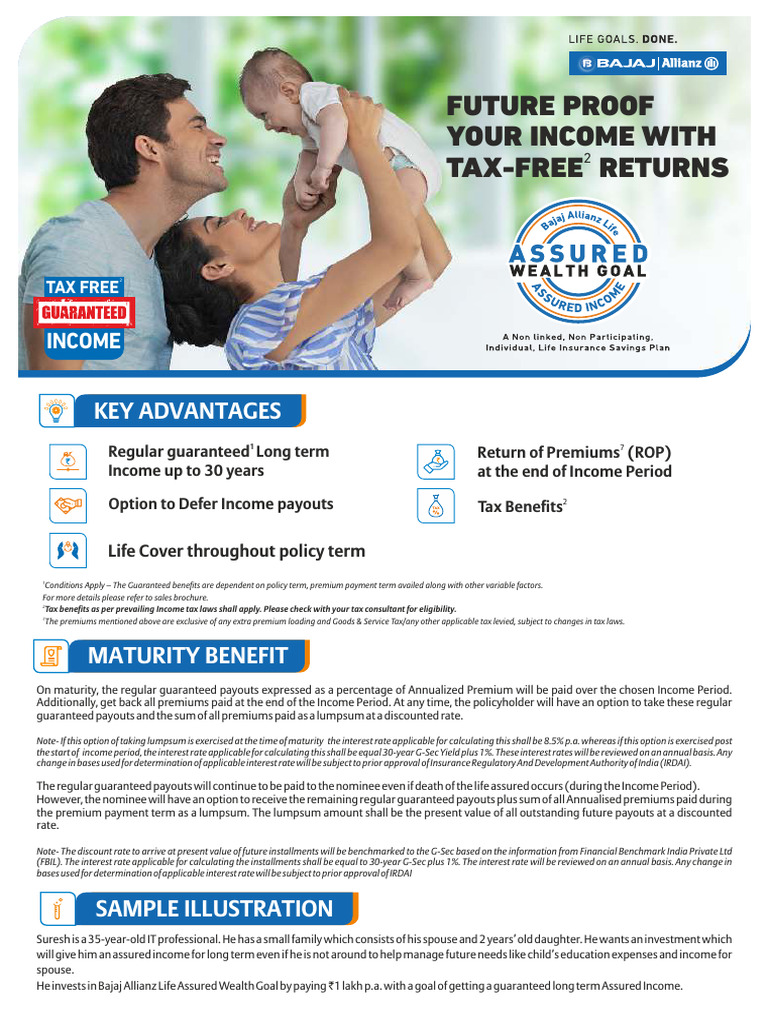 One Pager-Assured Wealth Goal-ASSURED INCOME V08 V2 | PDF | Insurance ...