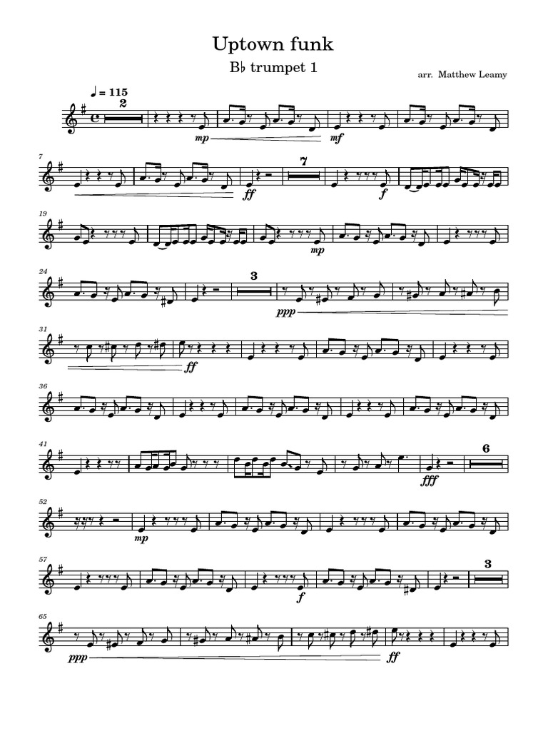 Uptown funk B♭ trumpet 1 | PDF