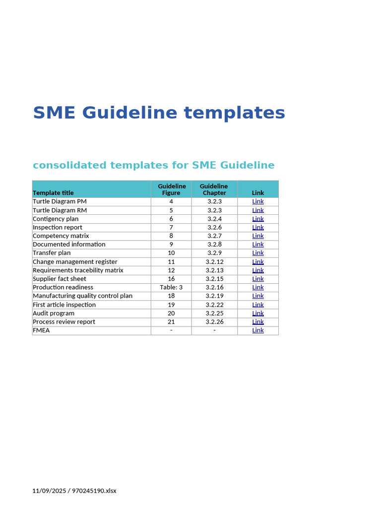 SME Guideline Templates Overview | PDF | Audit | Internal Audit