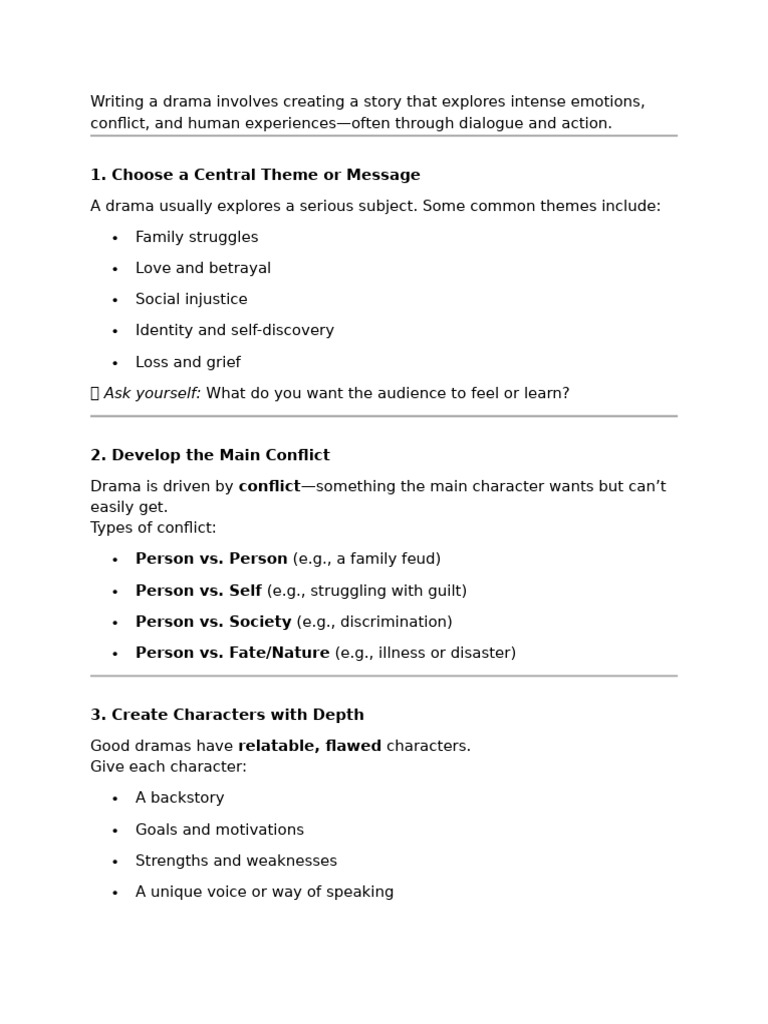 How To Write Your Own Drama | PDF