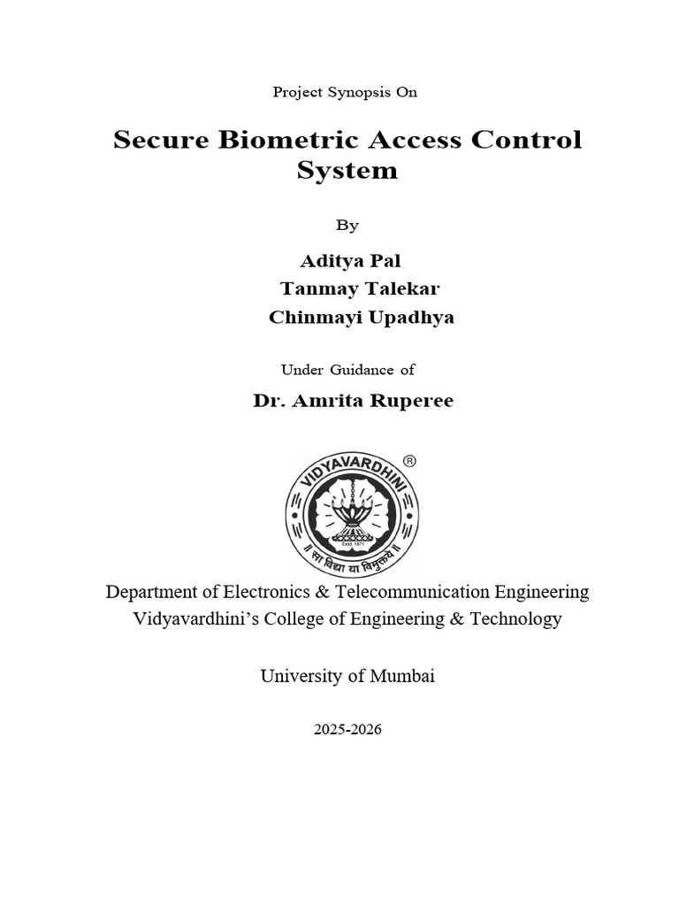 Synapsis of Secure Biometric Access Control | PDF | Biometrics | Computer Security