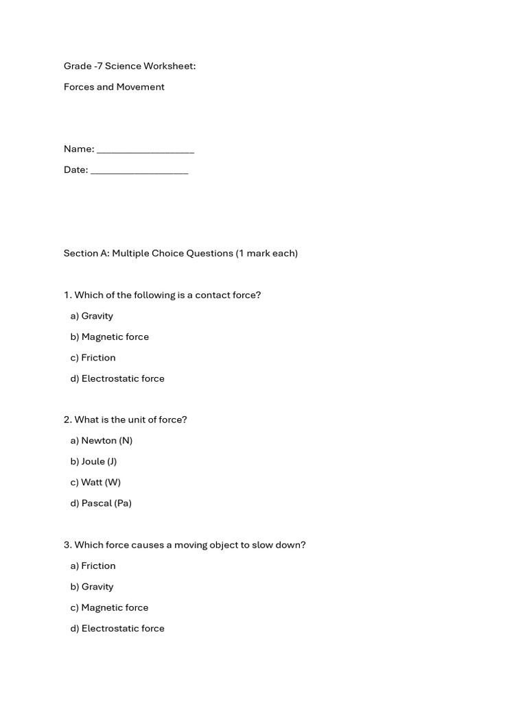 Grade 7 Physics | PDF