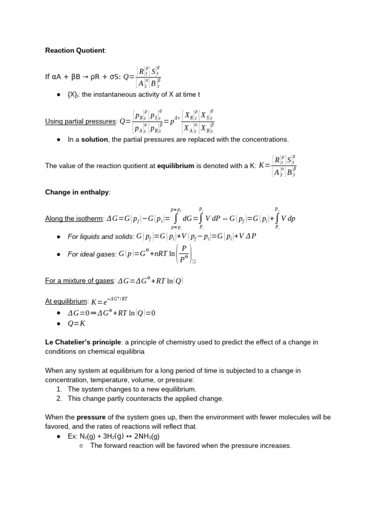 Equilibrium in Reactions | PDF | Chemical Equilibrium | Reaction Rate