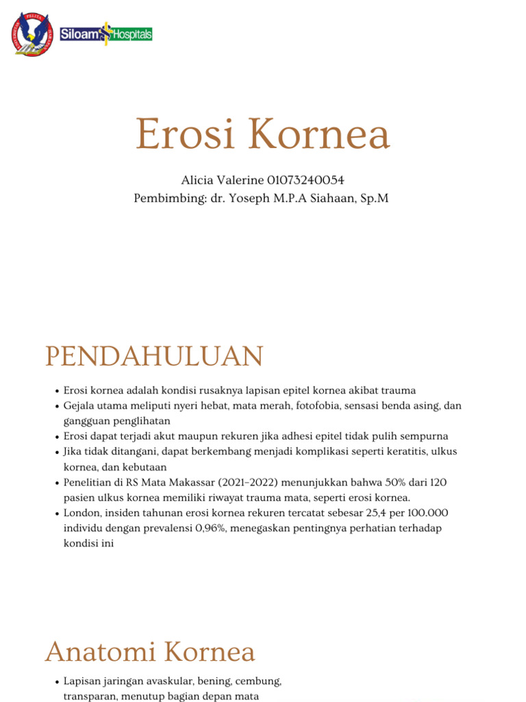 Referat Erosi Kornea - Alicia Valerine.pdf | PDF