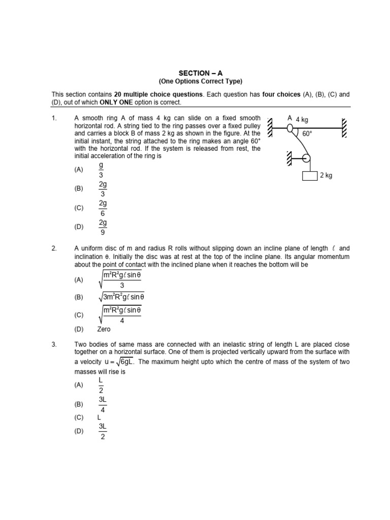 Practice Paper (KM, LOM, WEP, COM, RM) Physics | PDF | Acceleration | Force