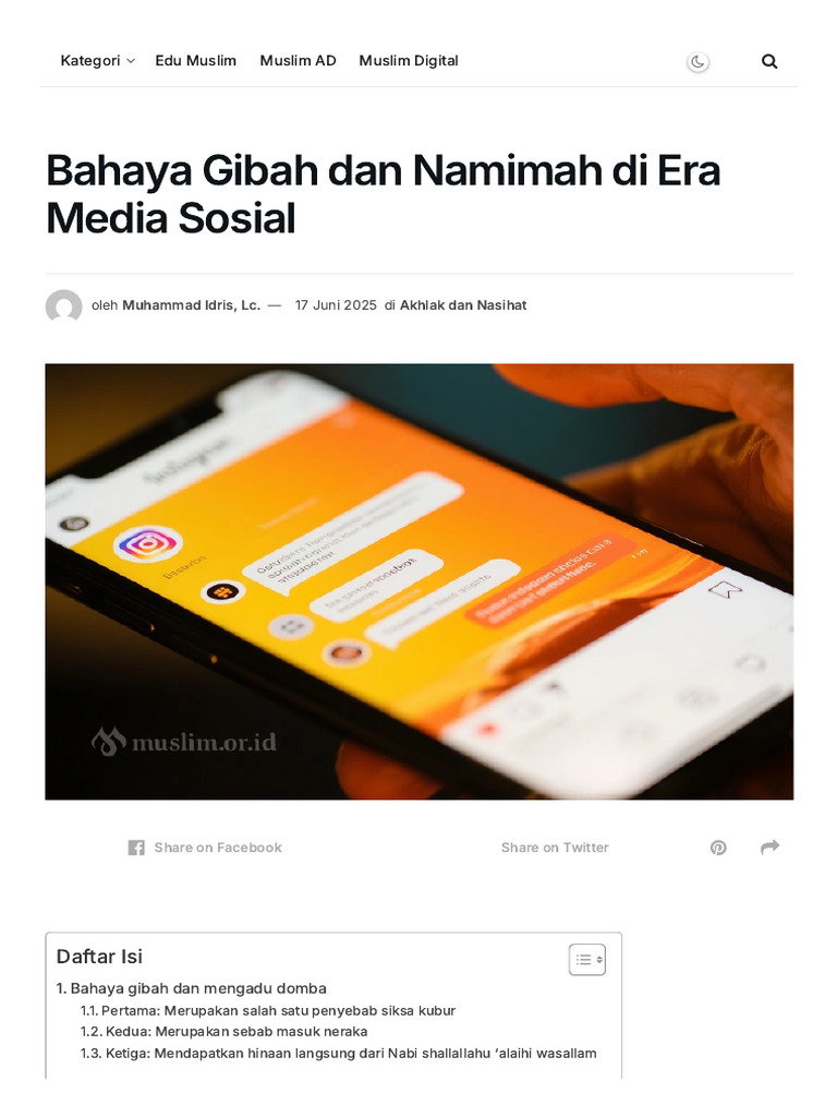 Bahaya Gibah Dan Namimah Di Era Media Sosial | PDF