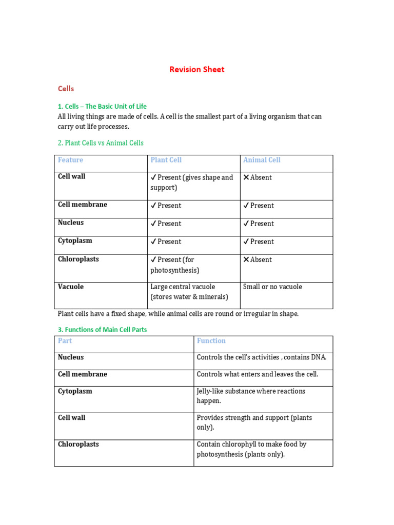 Understanding Cells: Types and Functions | PDF | Cell (Biology ...