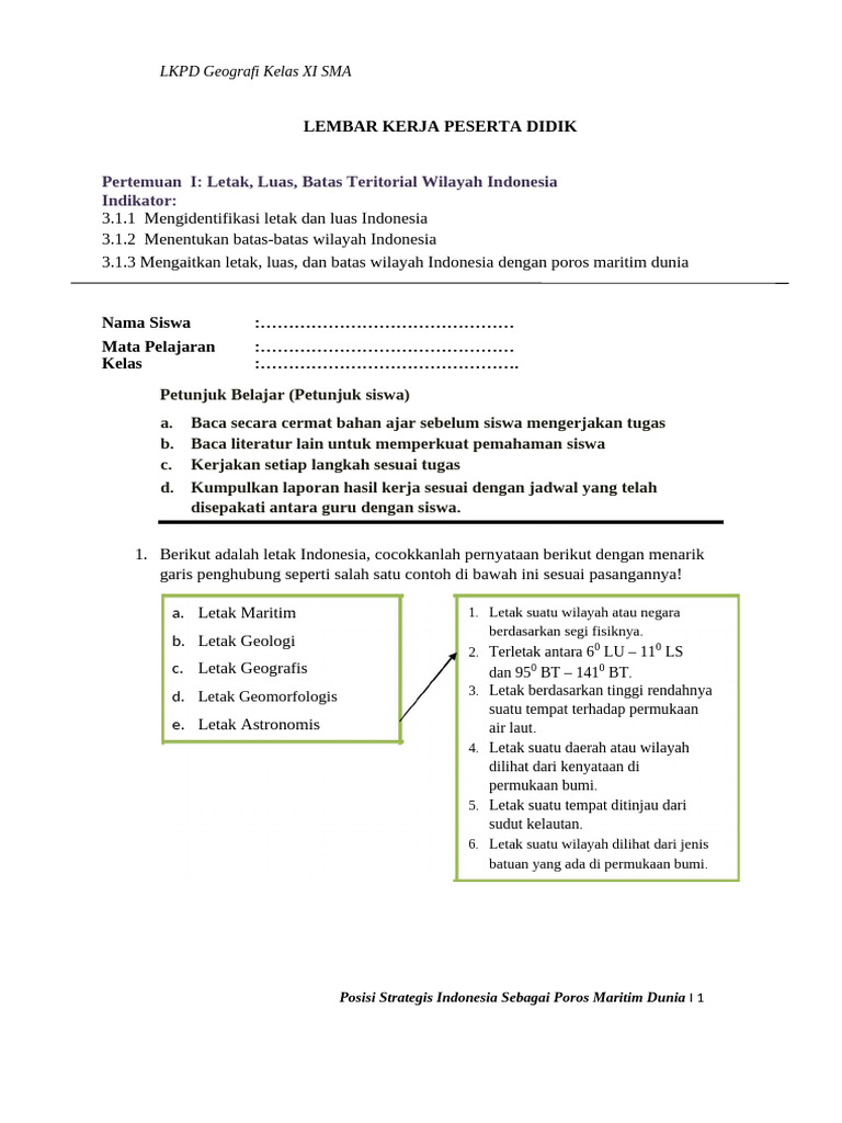 LKPD KD 1 KLS XI | PDF